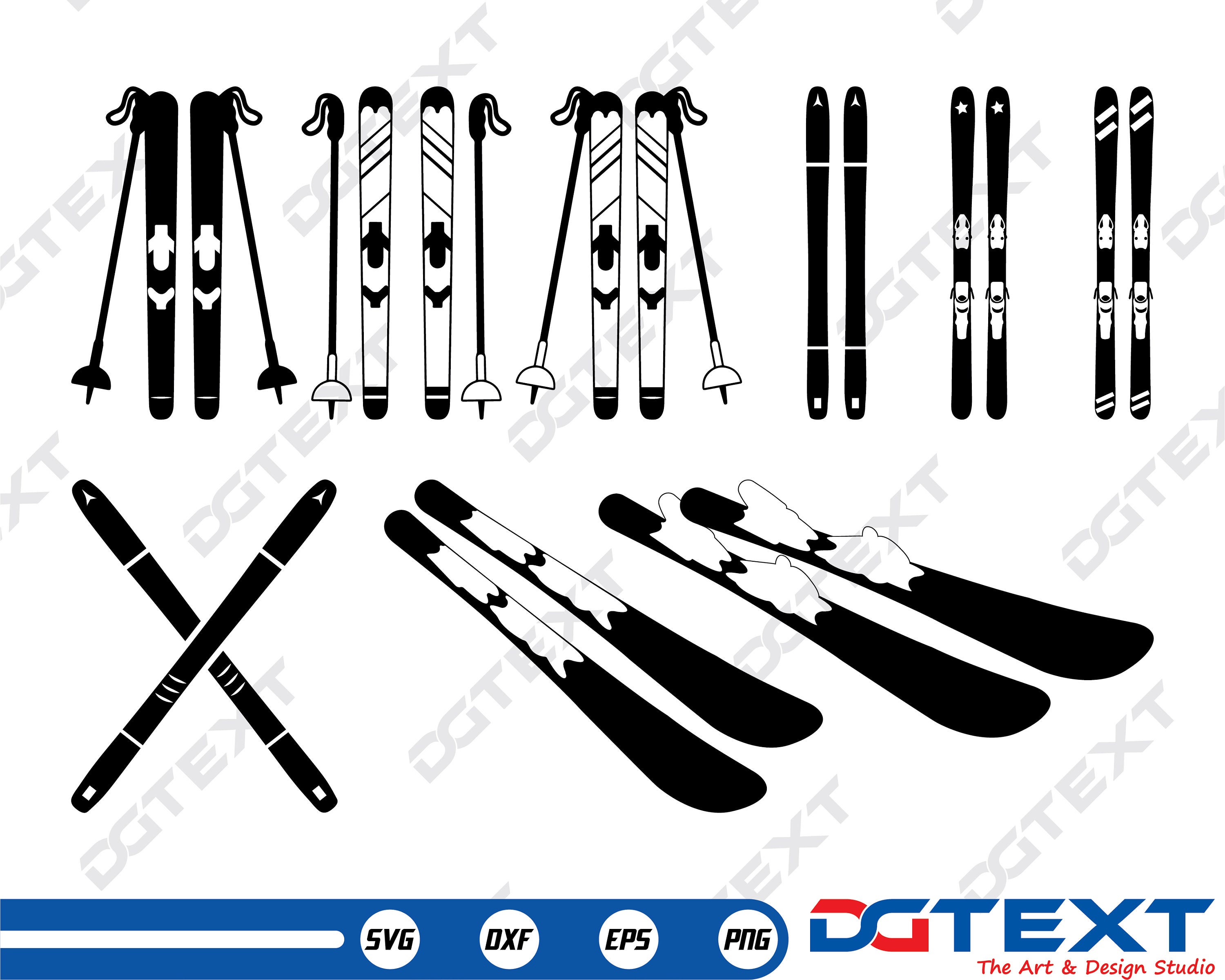 Skis Logo SVG Skis Logo Vector Silhouette Cricut File | Etsy