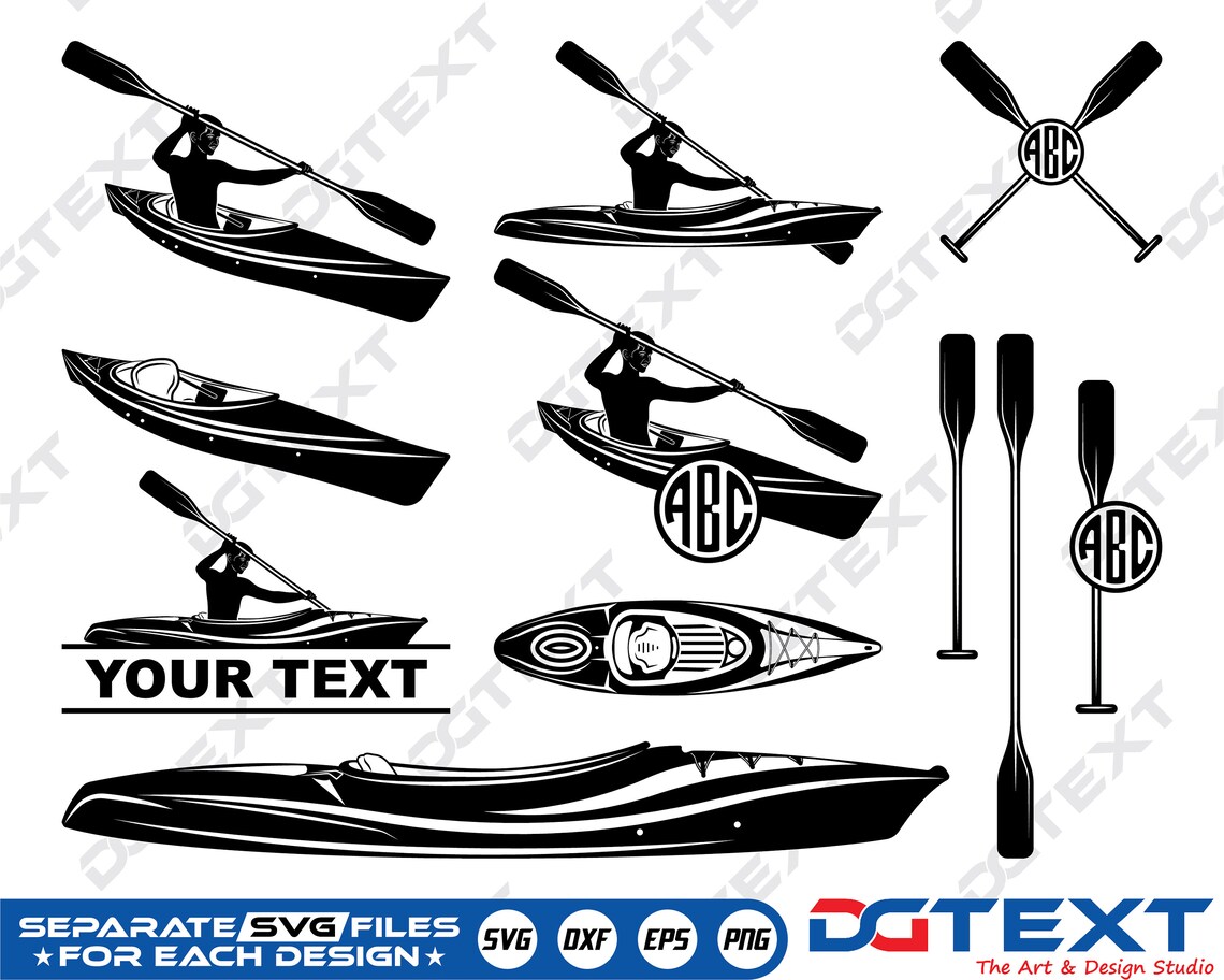 Kayak Boat SVG Kayak Boat Vector Silhouette Cricut File - Etsy