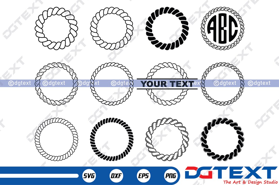 Rope Circle SVG, Rope Circle Vector, Silhouette, Cricut File, Clipart ...