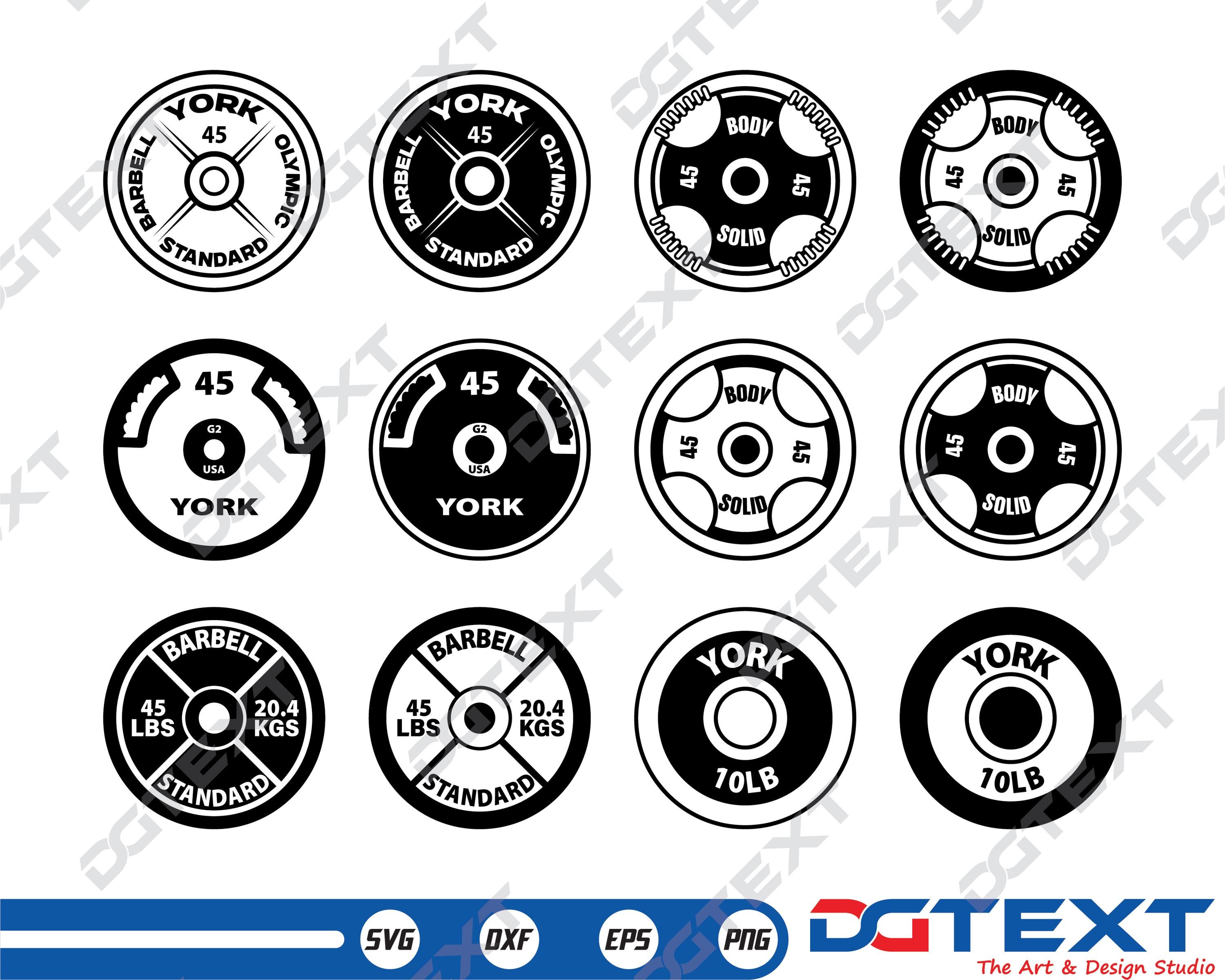 Cast Iron Olympic Weight SVG, Olympic Weight Plates Vector, Silhouette ...