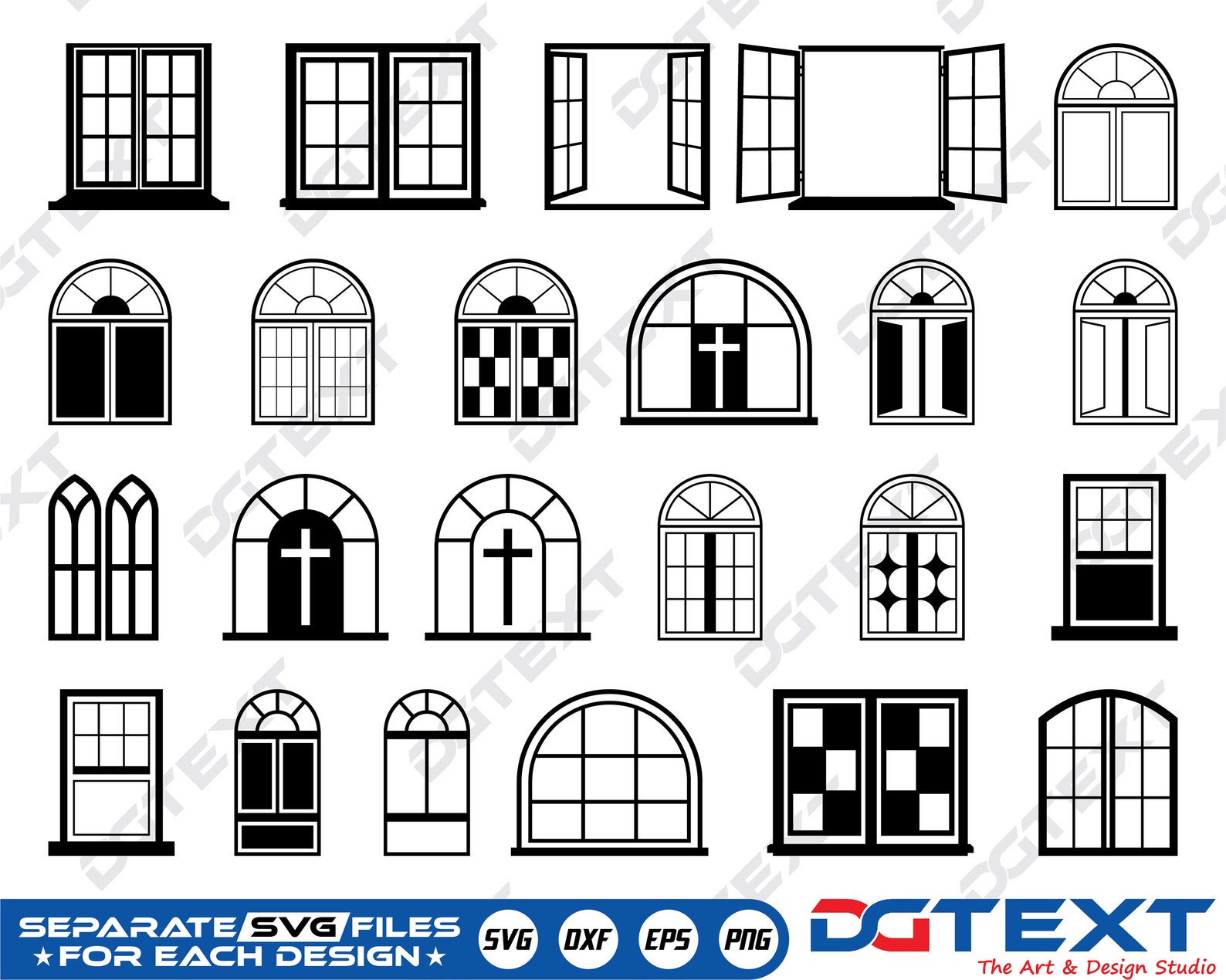 Windows SVG, Windows Vector, Silhouette, Cricut File, Clipart, Cuttable ...