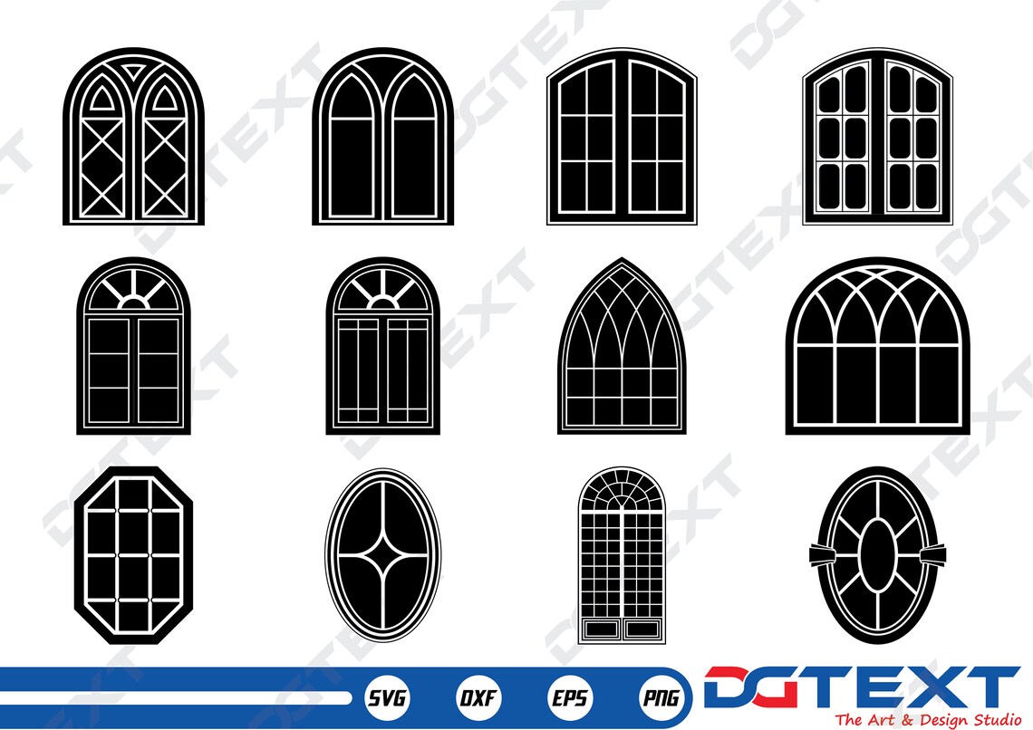 Windows SVG, Windows Vector, Silhouette, Cricut File, Clipart, Cuttable ...