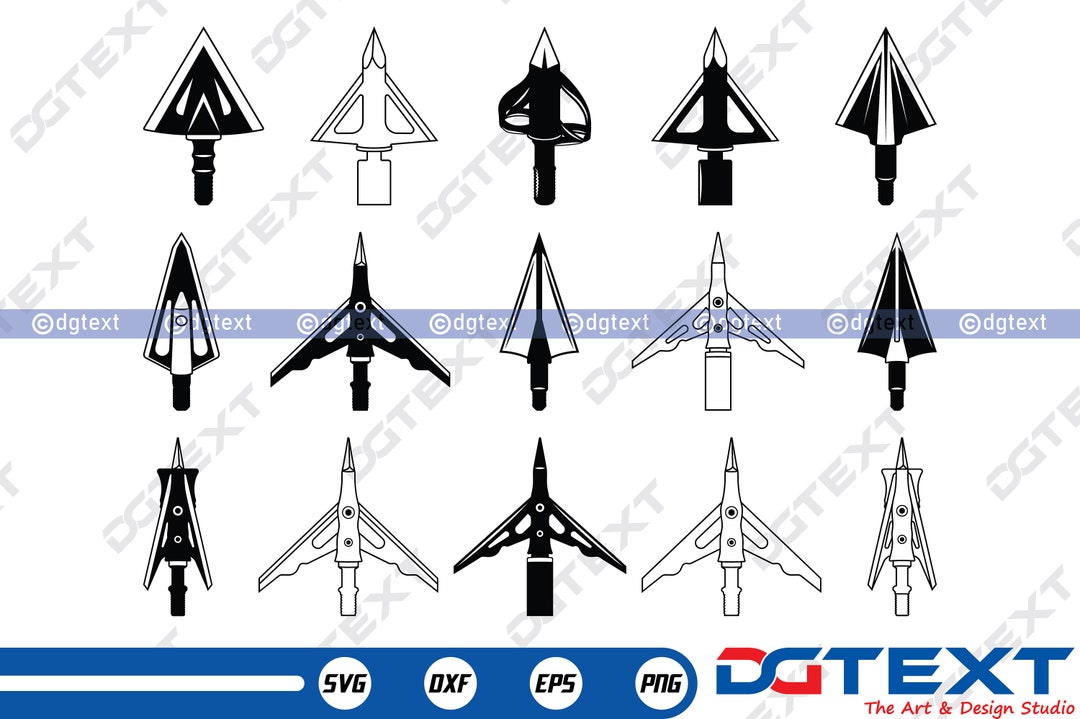 Broadhead Arrow SVG, Broadhead Arrow Vector, Silhouette, Cricut File ...