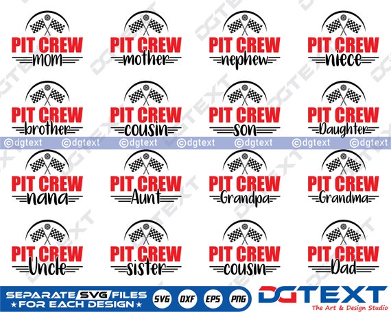 Pit Crew Family SVG Racing SVG Vector Silhouette Cricut - Etsy Canada