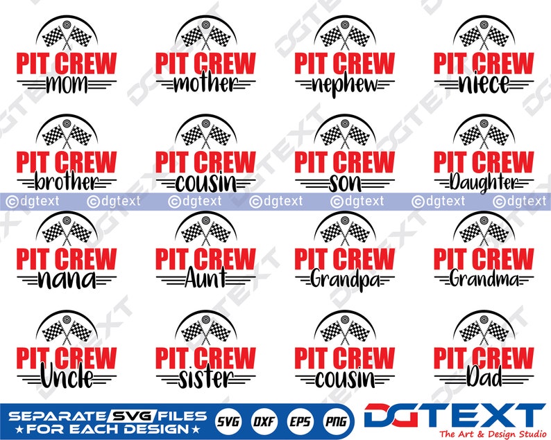Pit Crew Family SVG Racing SVG Vector Silhouette Cricut - Etsy