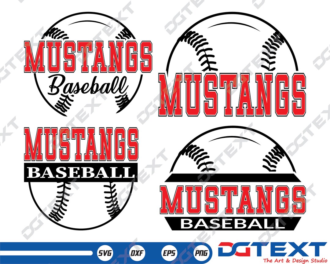Mustang Baseball SVG, Mustang Vector, Silhouette, Cricut File, Clipart ...