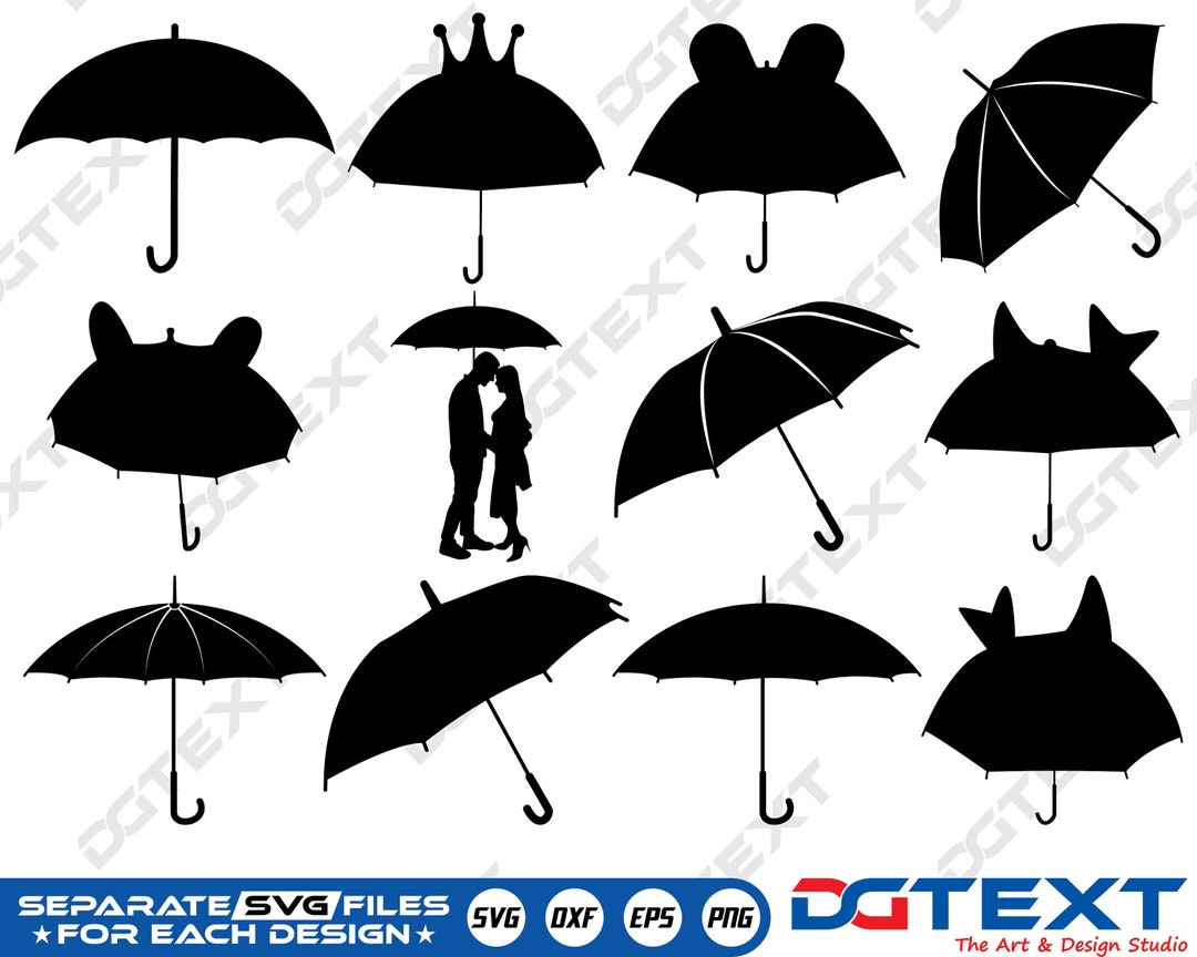 Umbrella SVG, Umbrella Vector, Silhouette, Cricut File, Clipart ...