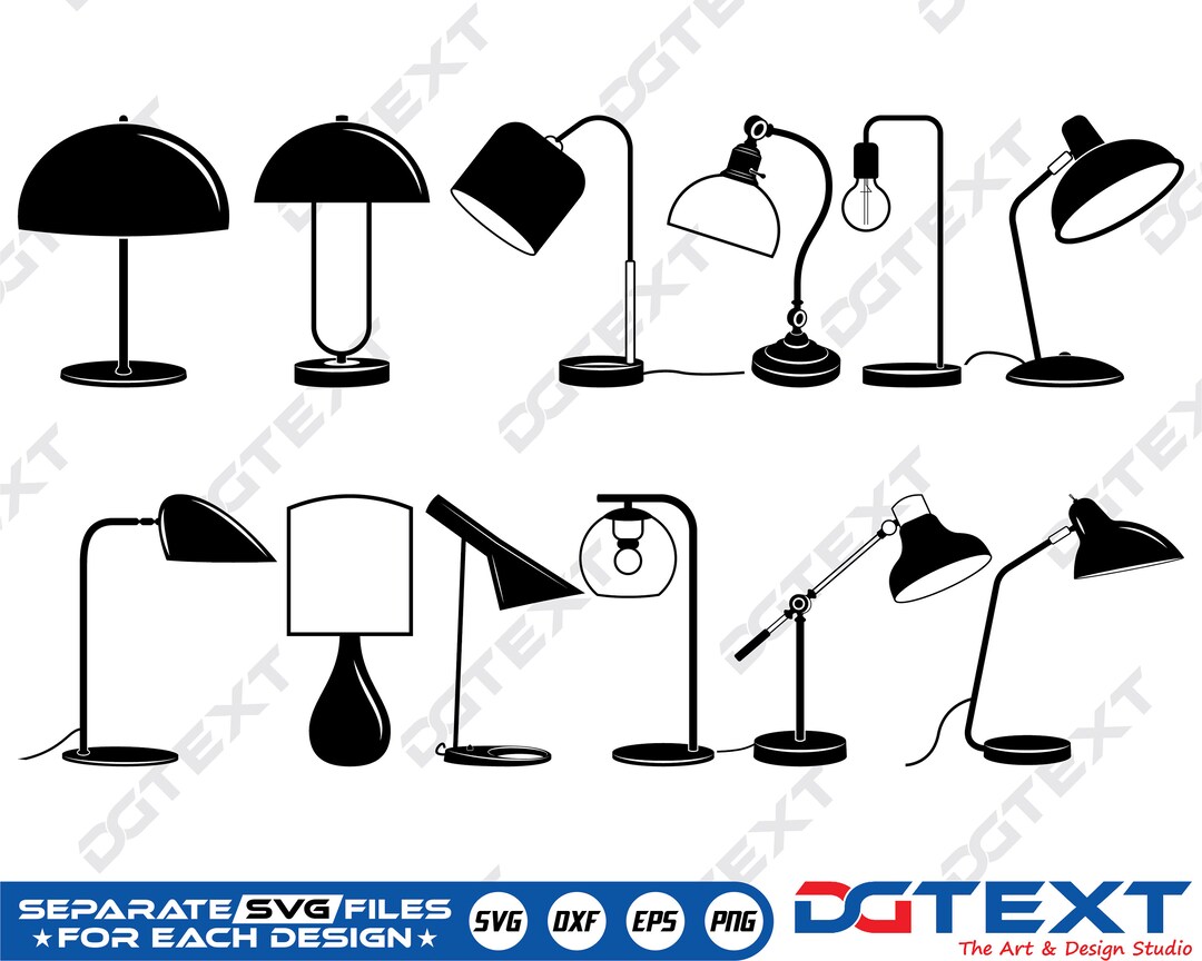 Lamp SVG, Lamp Vector, Silhouette, Cricut File, Clipart, Cuttable ...