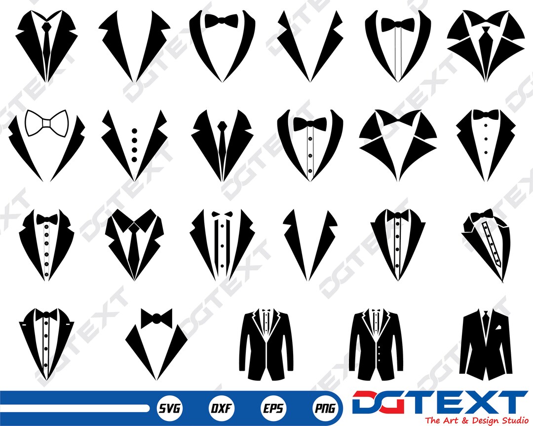 Tuxedo SVG, Tuxedo Vector, Silhouette, Cricut File, Clipart, Cuttable ...