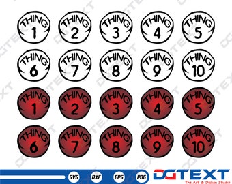 Thing 1 Thing 2 SVG, Thing 1 Thing 2 Vector, Silhouette, Cricut File ...