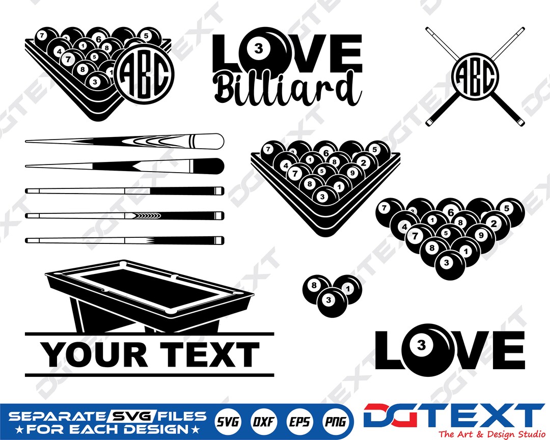 Billiard SVG, Pool SVG, Vector, Silhouette, Cricut File, Clipart ...