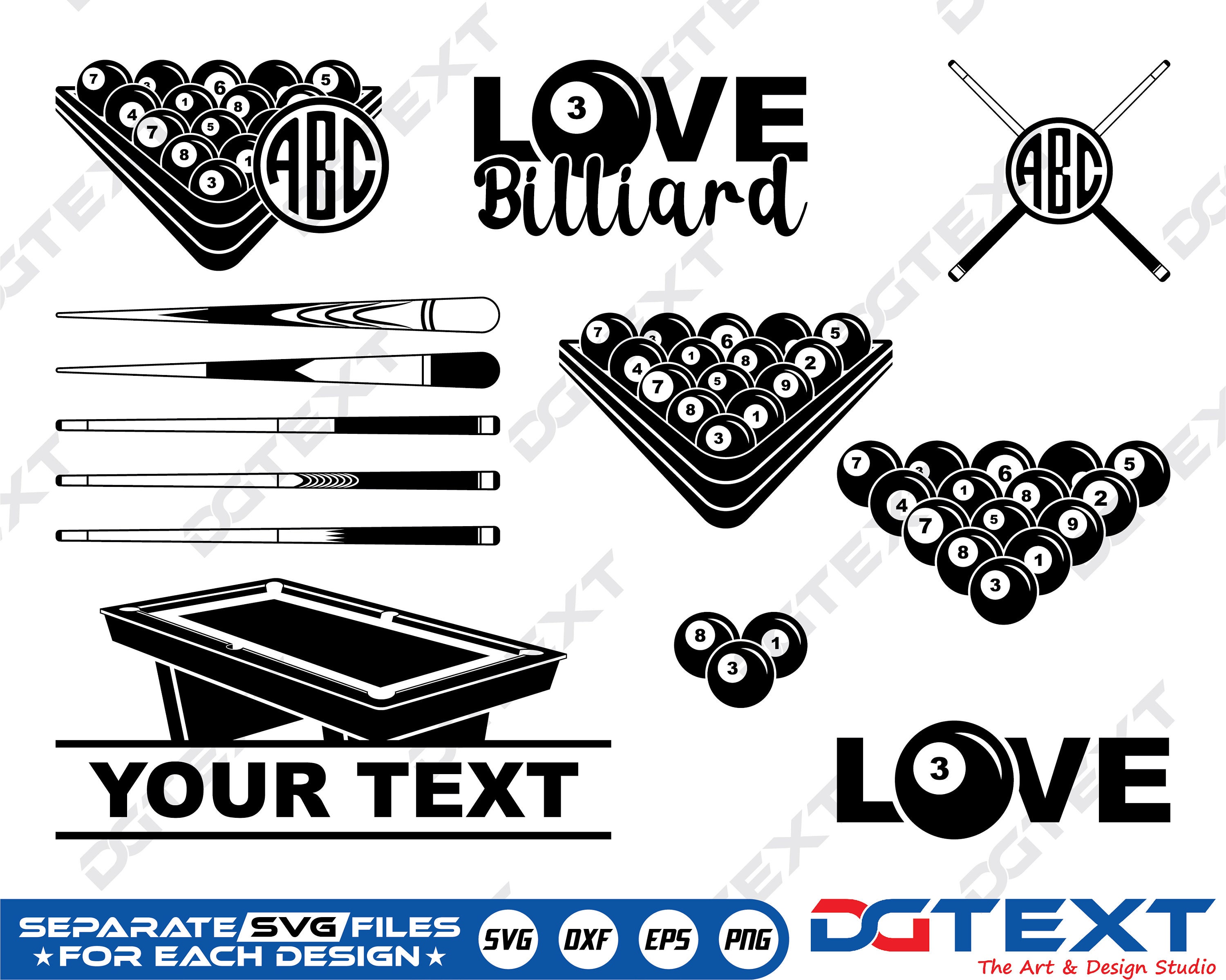 Billar SVG, Pool SVG, Vector, Silhouette, Cricut file, Clipart ...