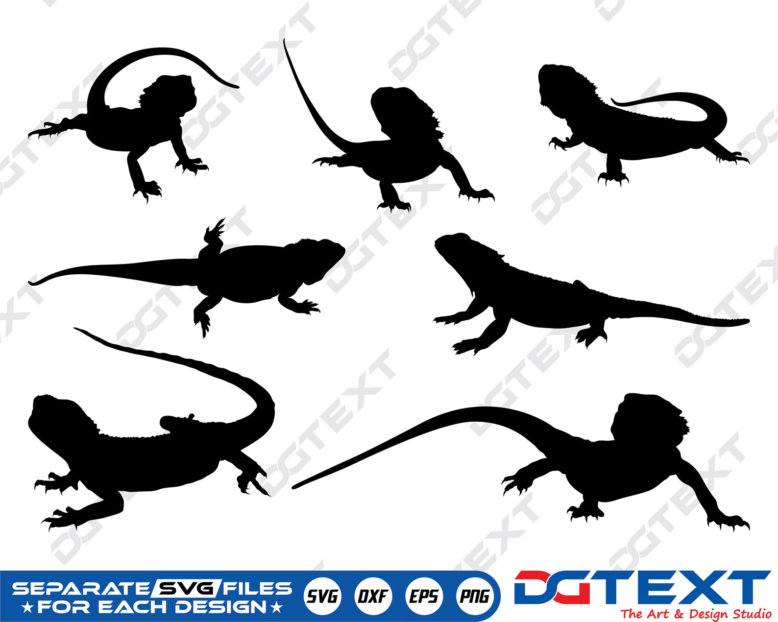 Bearded Dragon SVG Bearded Dragon Vector Silhouette Cricut | Etsy