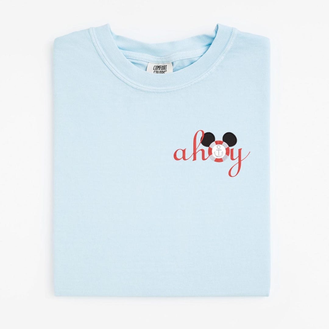 Mickey Ahoy Embroidered Shirt, Disney Cruise Line Embroidered ...