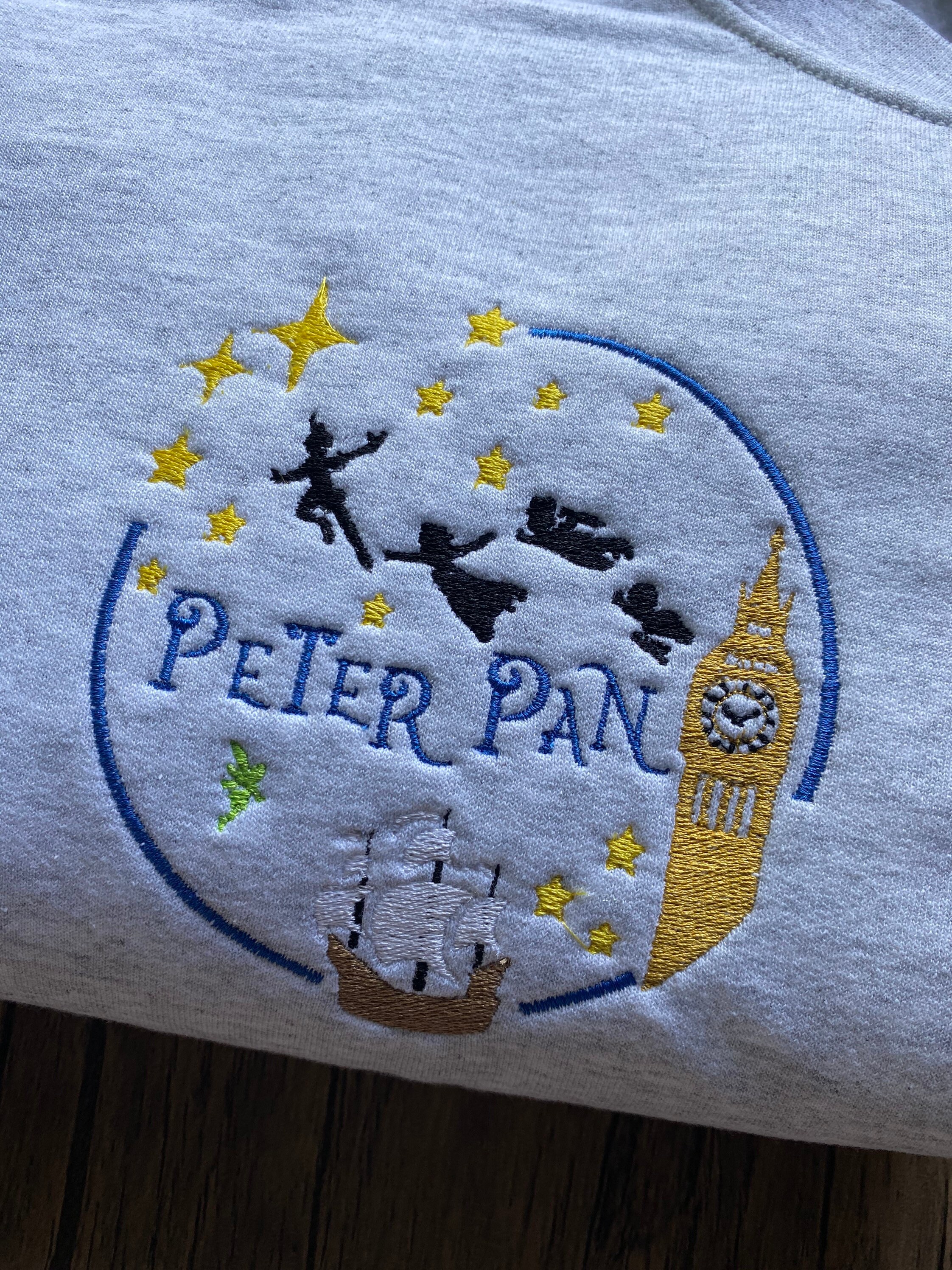 Peter Pan Embroidered Crewneck Disney Embroidered - Etsy