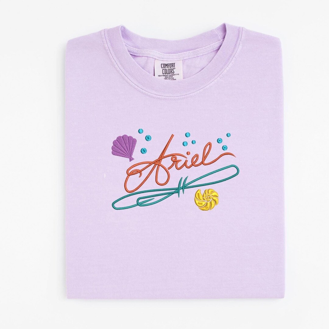 Ariel Signature Embroidered Tshirt, the Little Mermaid Embroidered ...