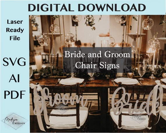 DIGITAL DOWNLOAD Svg Ai Pdf Laser Cut File Bride and - Etsy
