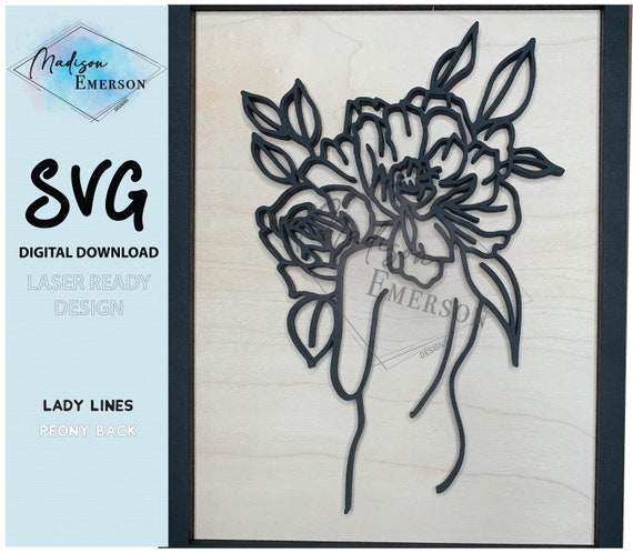 DIGITAL DOWNLOAD SVG Laser File Cut Score and Engrave Lady | Etsy