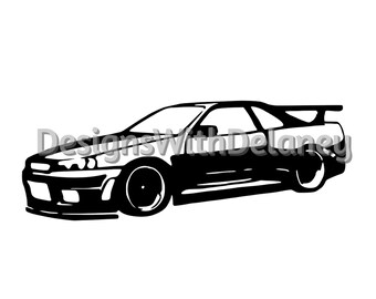 Nissan Skyline GTR R34 Printable Wall Art. Vector Files for Crafting ...