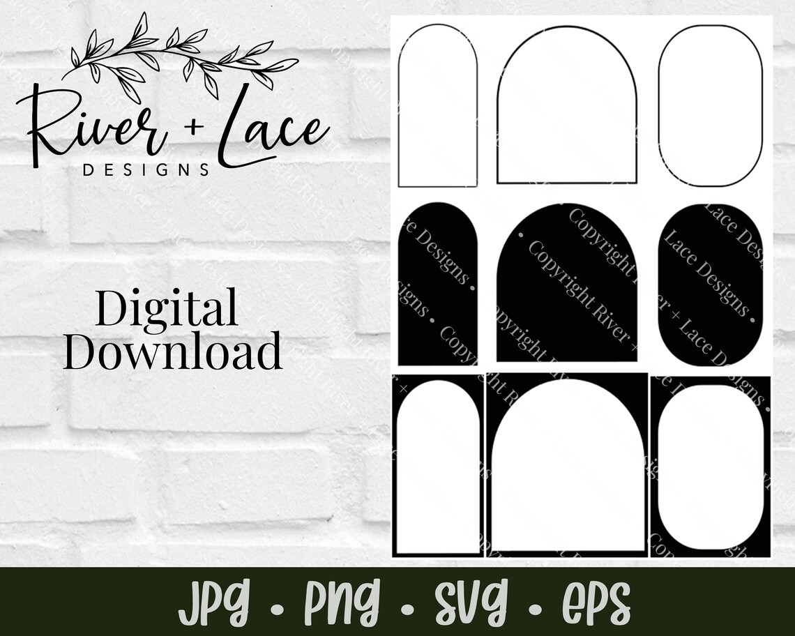 Tall Arch Svg, Arch Digital Files, Modern Shape Png, Rounded Rectangle ...