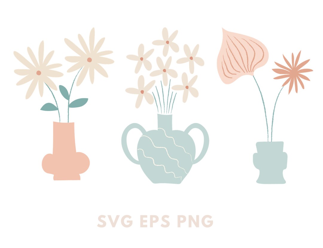 Flower Vase SVG Bundle: Floral Blossom Cut Files (digital Download) - Etsy