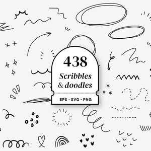 438 Scribbles & Doodles and Scrawls, Hand Drawn Doodle Collection, Pen ...