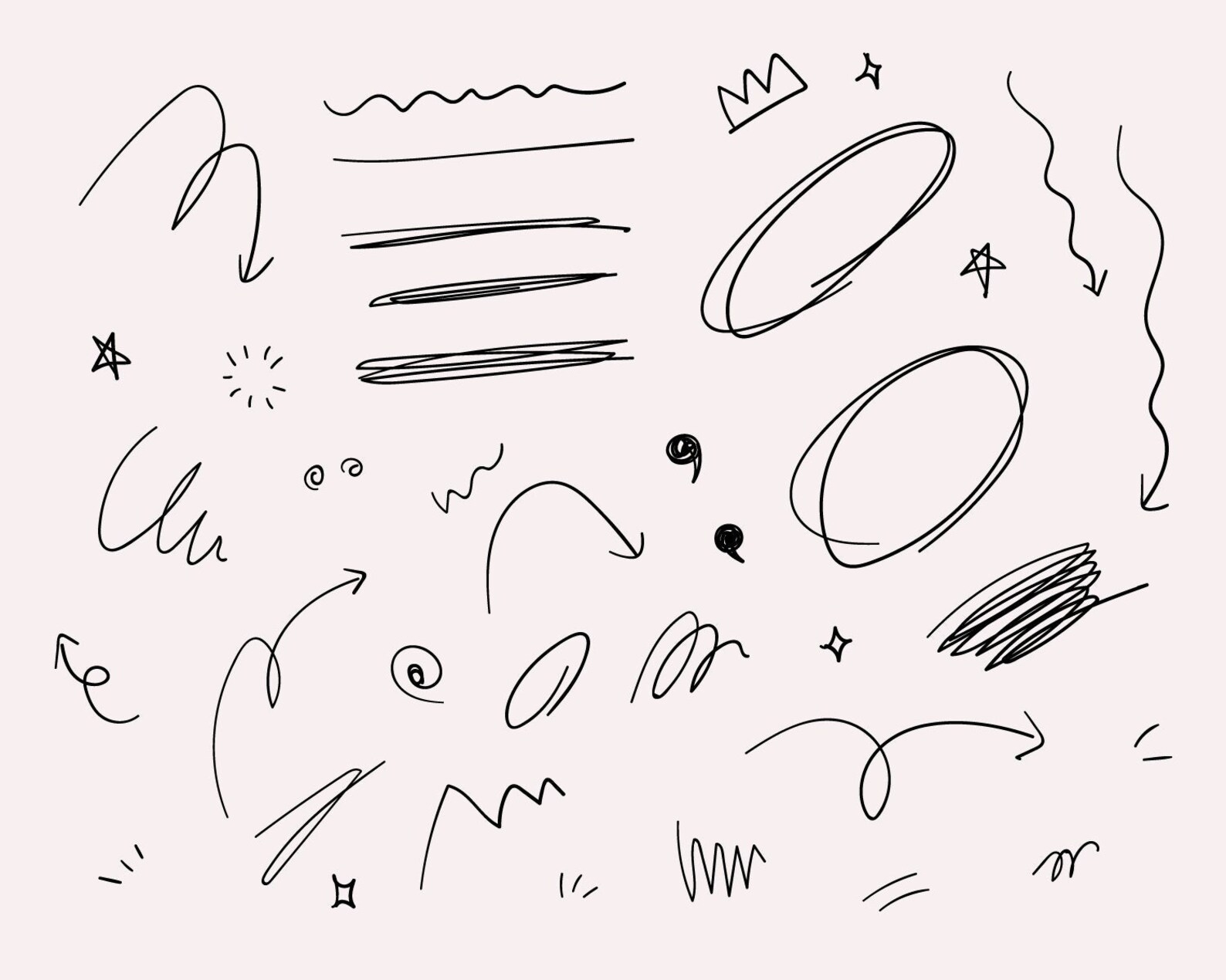 39 Doodles, Scribbles, Scrawls, Quote Decor, Hand Drawn Daily Icons ...