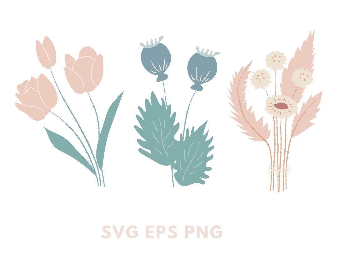 3 Flowers SVG | T-shirt SVG | Svg Cutfile for Cricut | Cricut Svg ...