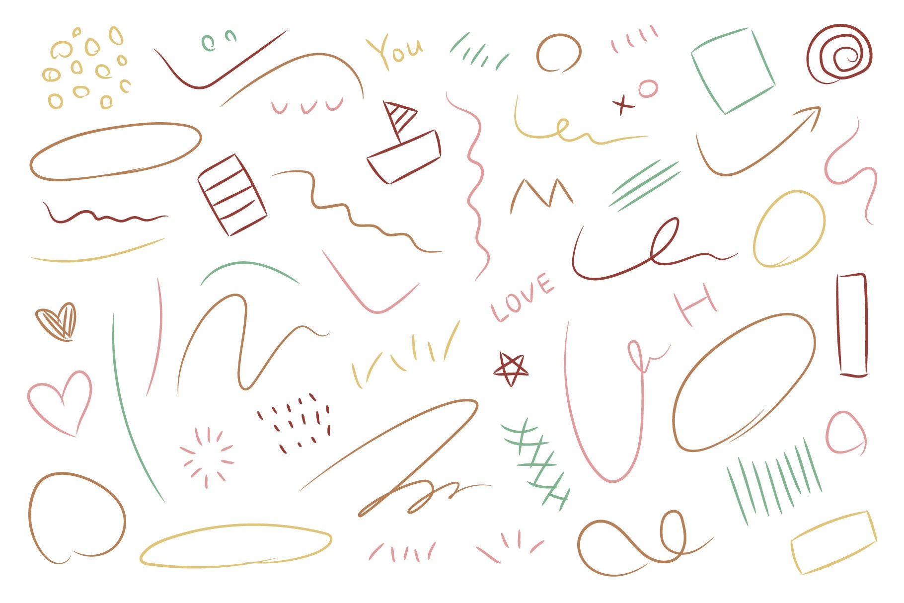 438 Scribbles & Doodles and Scrawls, Hand Drawn Doodle Collection, Pen ...