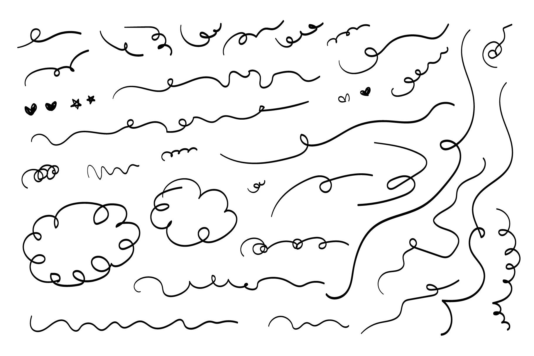 438 Scribbles & Doodles and Scrawls, Hand Drawn Doodle Collection, Pen ...