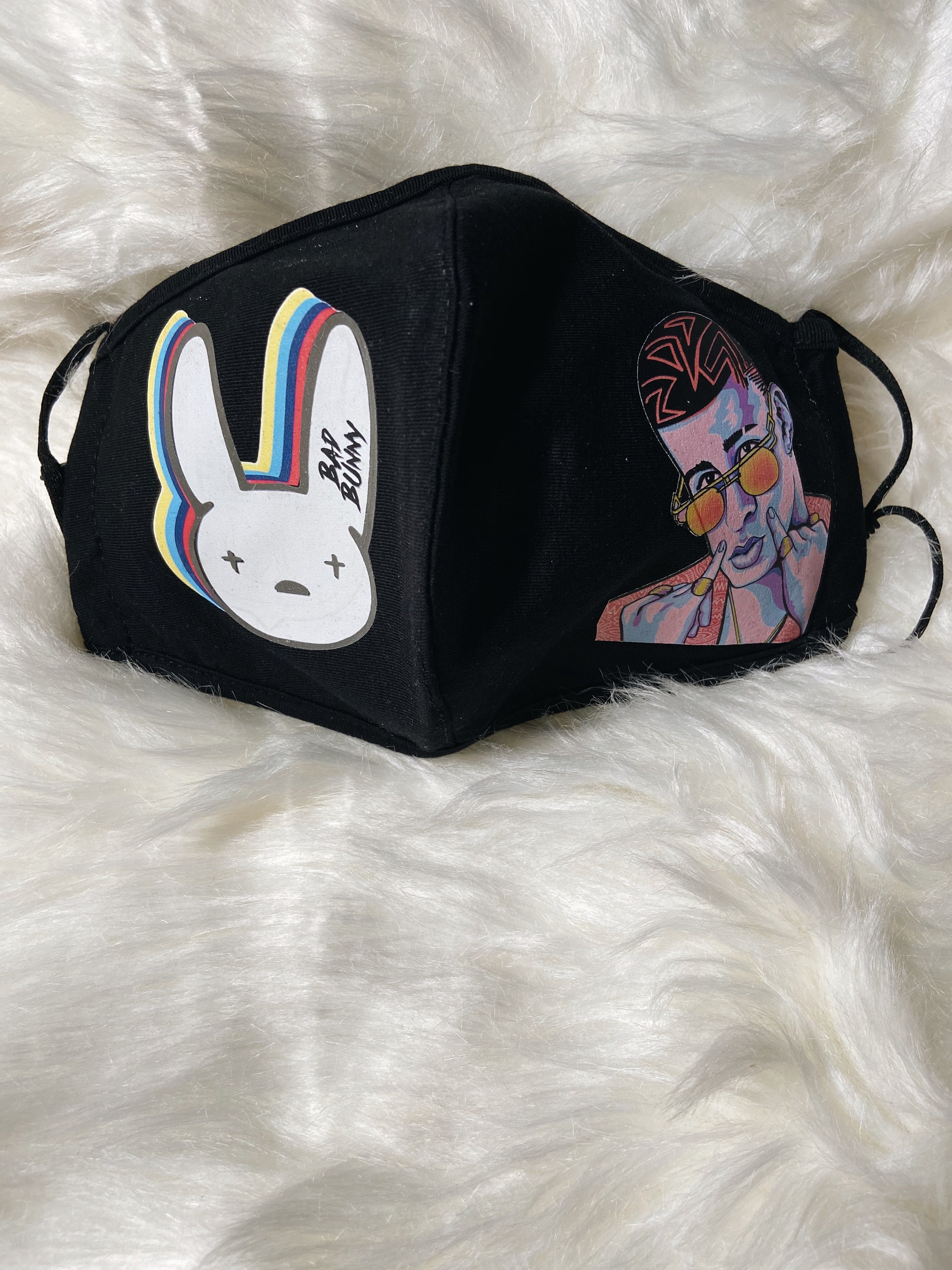 Bad Bunny Face Mask Reflective Vinyl Reflective Bad Bunny | Etsy