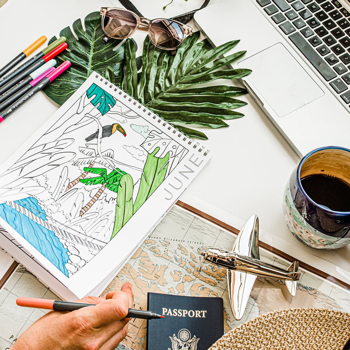 Digital Download June Coloring Calendar June Coloring | Etsy