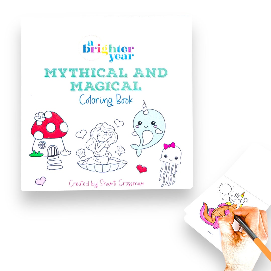 Mythical & Magical Coloring Book: Unicorns, Dragons, Mermaids - Etsy