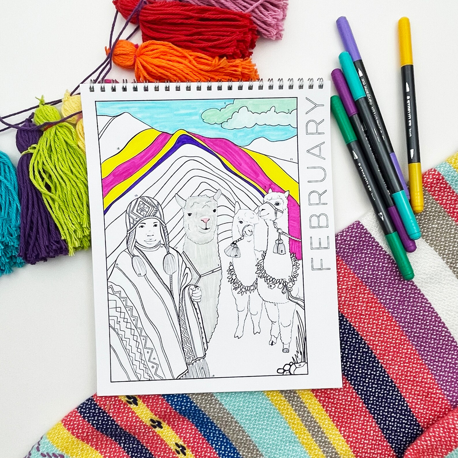 Digital Download February Coloring Calendar February - Etsy