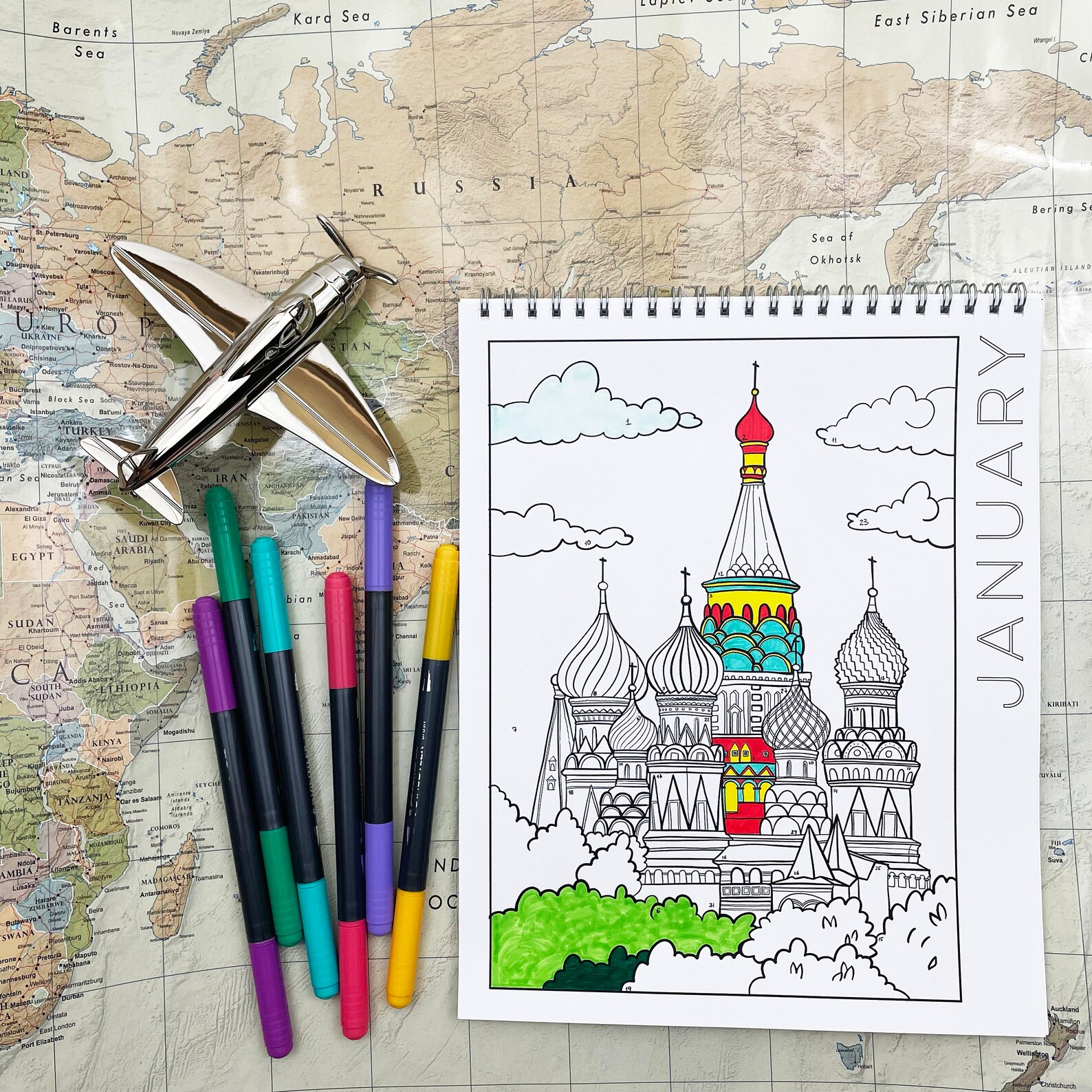 Digital Download January Coloring Calendar January - Etsy