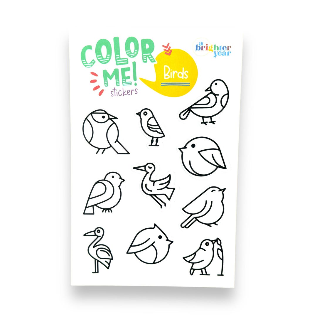 Color Your Own Bird Stickers: Planner, Laptop, and Craft Stickers - Etsy