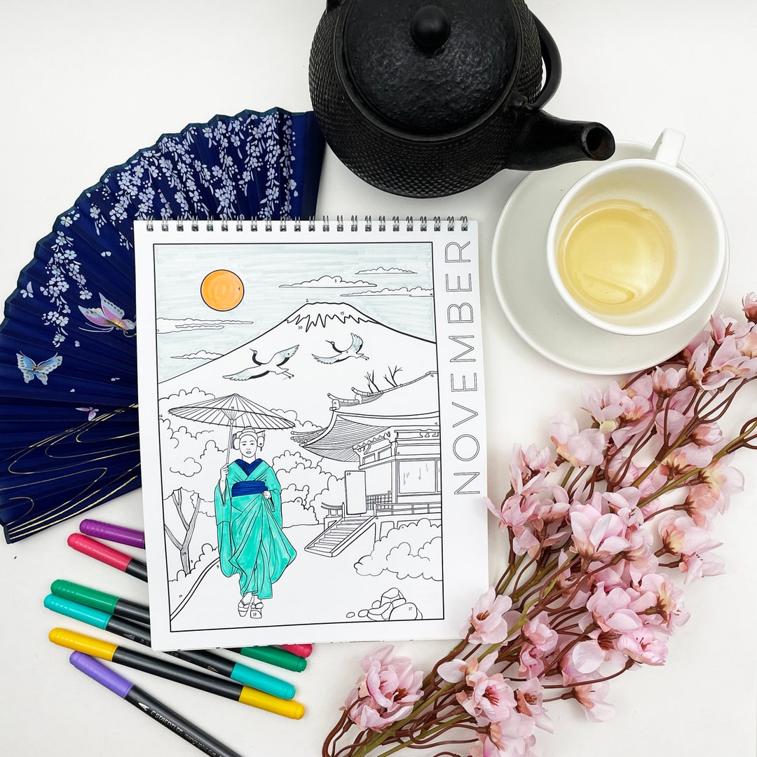 Digital Download - November - Coloring Calendar, November Coloring Page ...