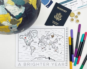 Coloring Travel Map - Etsy