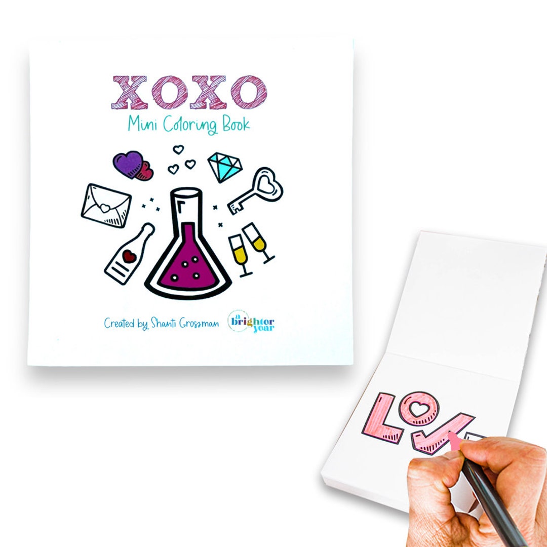 XOXO Valentine Coloring Book, Coloring Books for Adults, Coloring Books ...