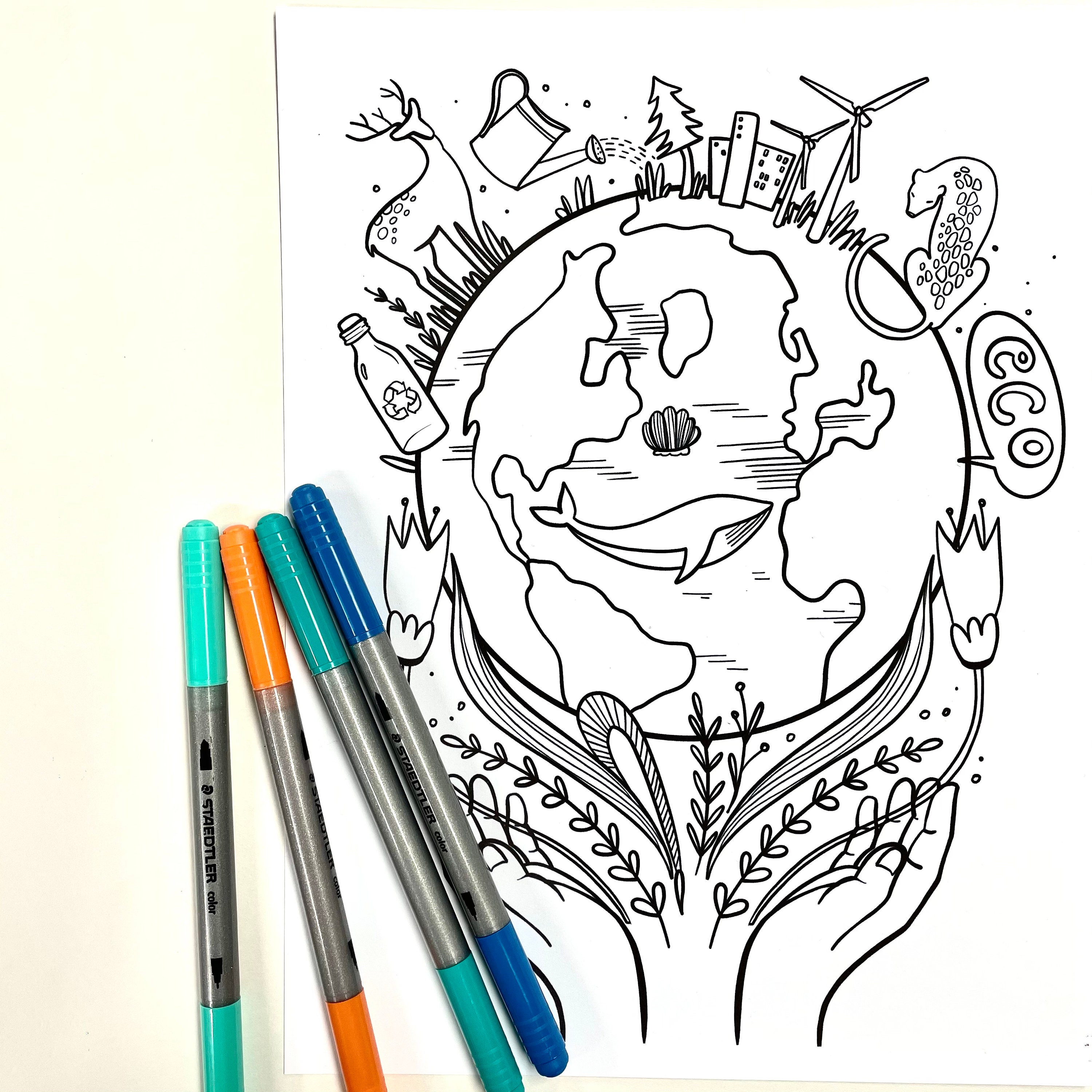 Digital Download Earth Day Coloring Calendar Mother Earth | Etsy