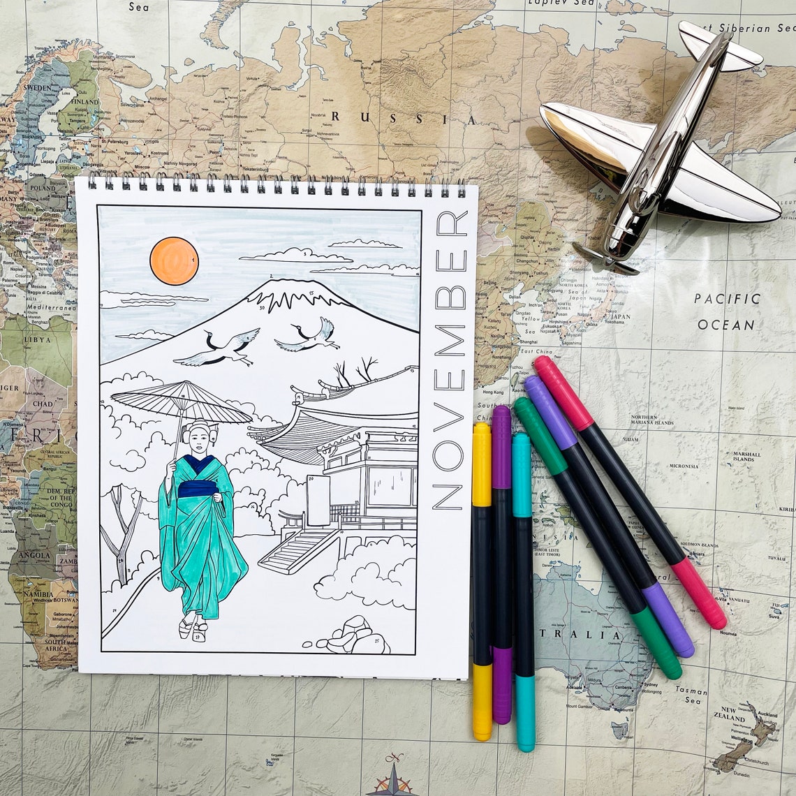 Digital Download November Coloring Calendar November | Etsy