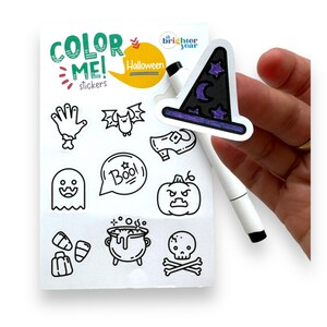 Color Your Own Halloween Stickers, Halloween Sticker Sheet, Planner ...