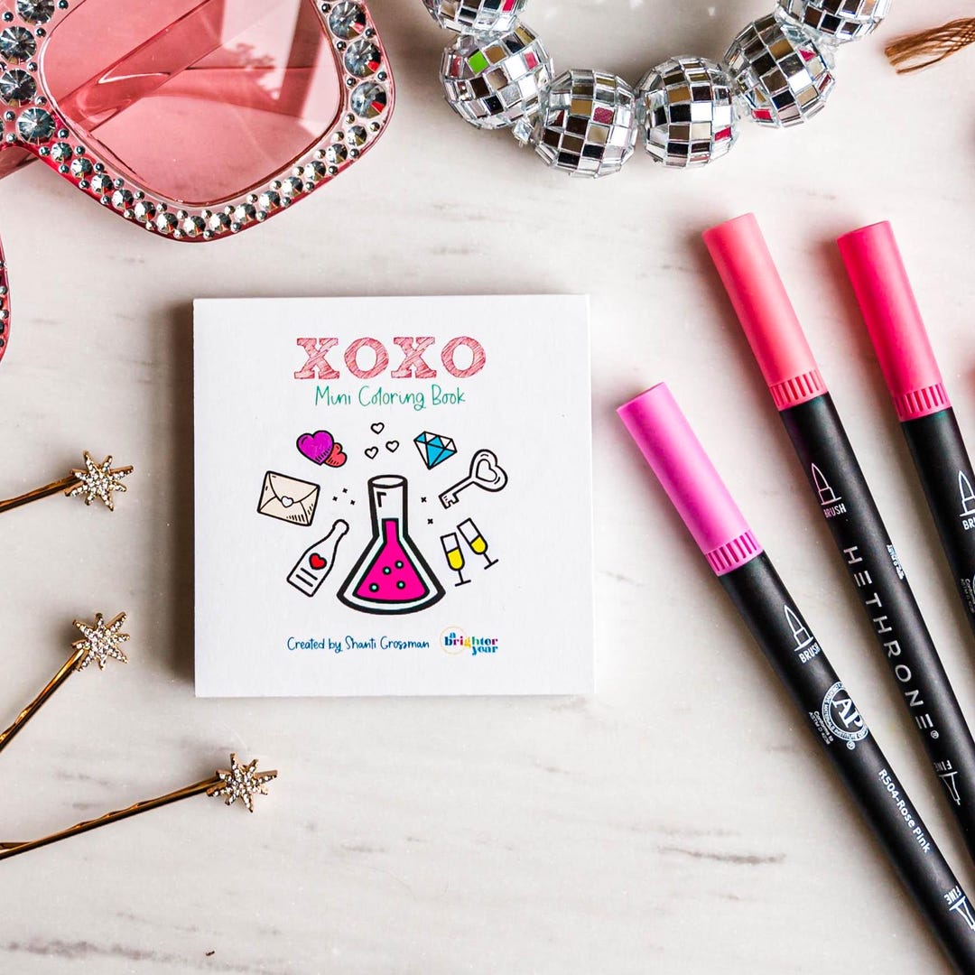 XOXO Valentine Coloring Book: Mini Adult Coloring (3 Inch) - Etsy