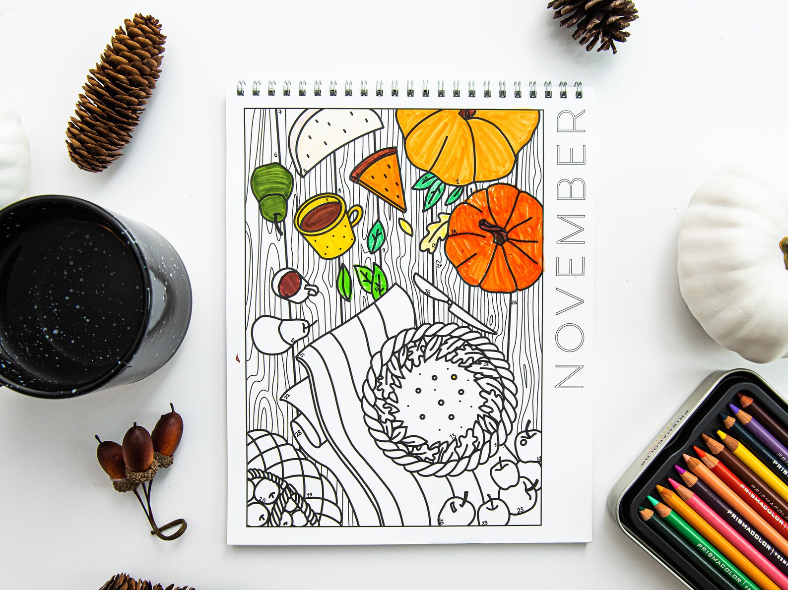 Digital Download November Coloring Calendar November - Etsy