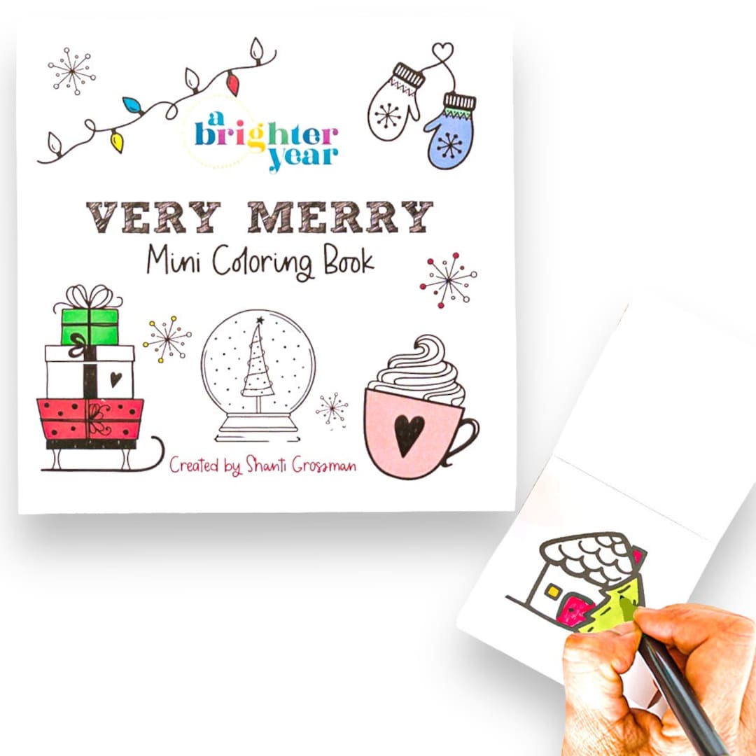 Very Merry Mini Coloring Book, Coloring Books for Adults, Coloring ...