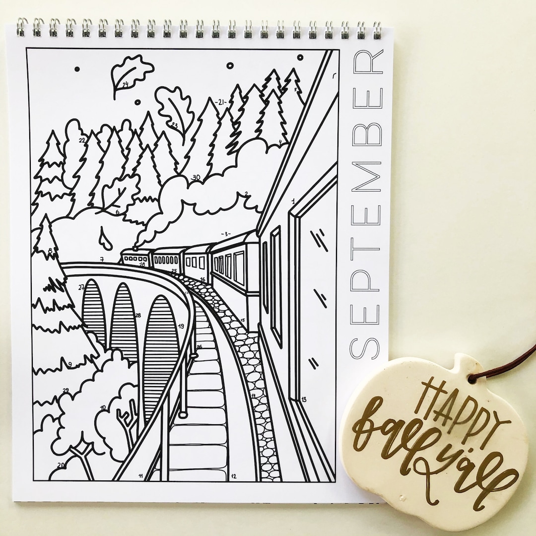 Digital Download - September - Coloring Calendar, September Coloring ...