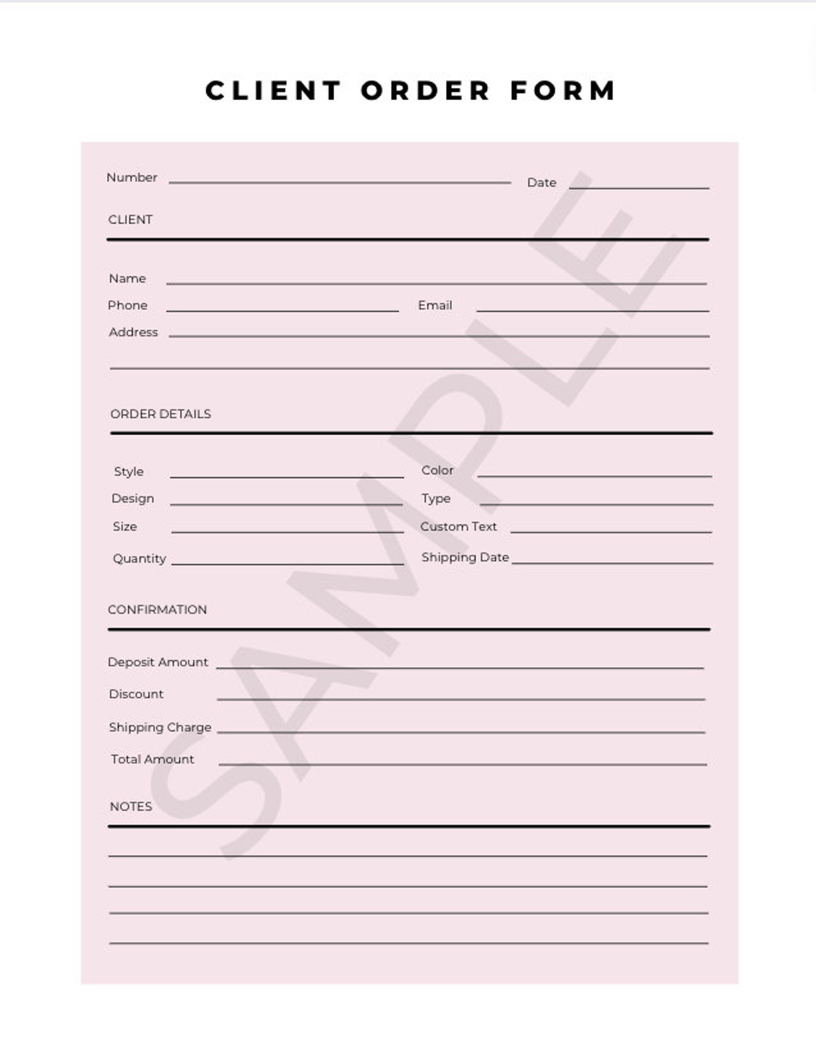 Digital Client Management Planner Account Information Order Form ...