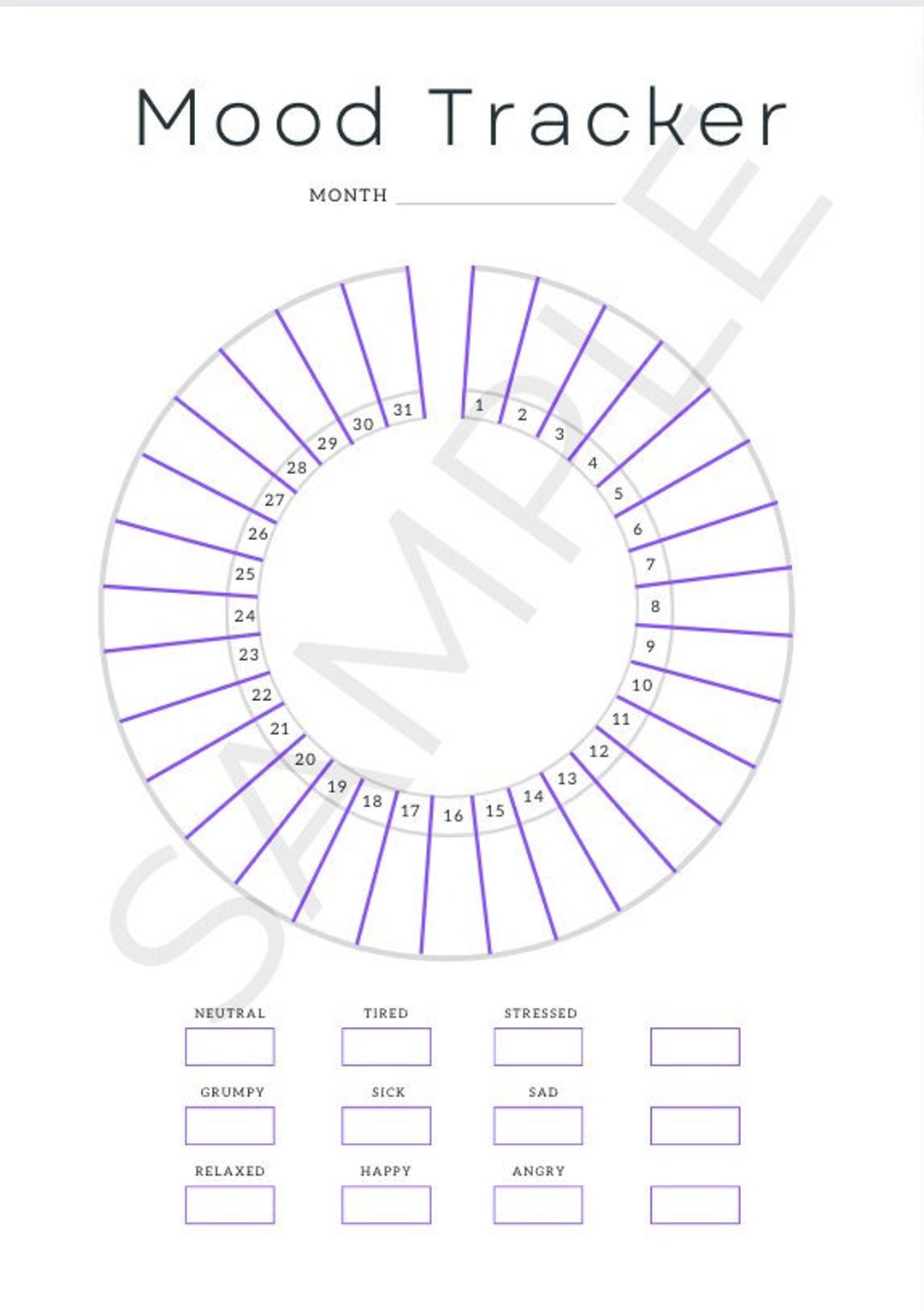 Digital Mood Tracker Template | Stress, Anxiety Tracking | Canva ...