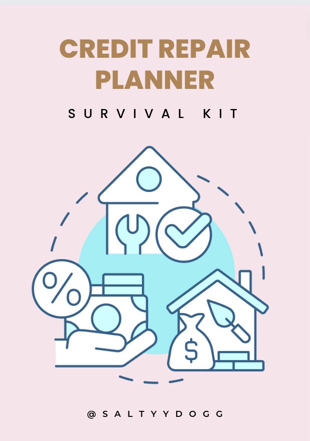 Digital Credit Repair Planner Guide | Adulting Survival Kit | Dispute ...