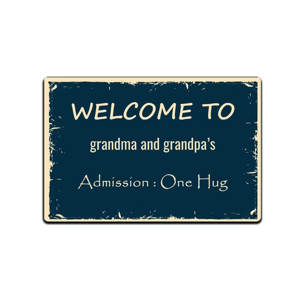 Welcome Grandma and Grandpa Metal Sign - Etsy